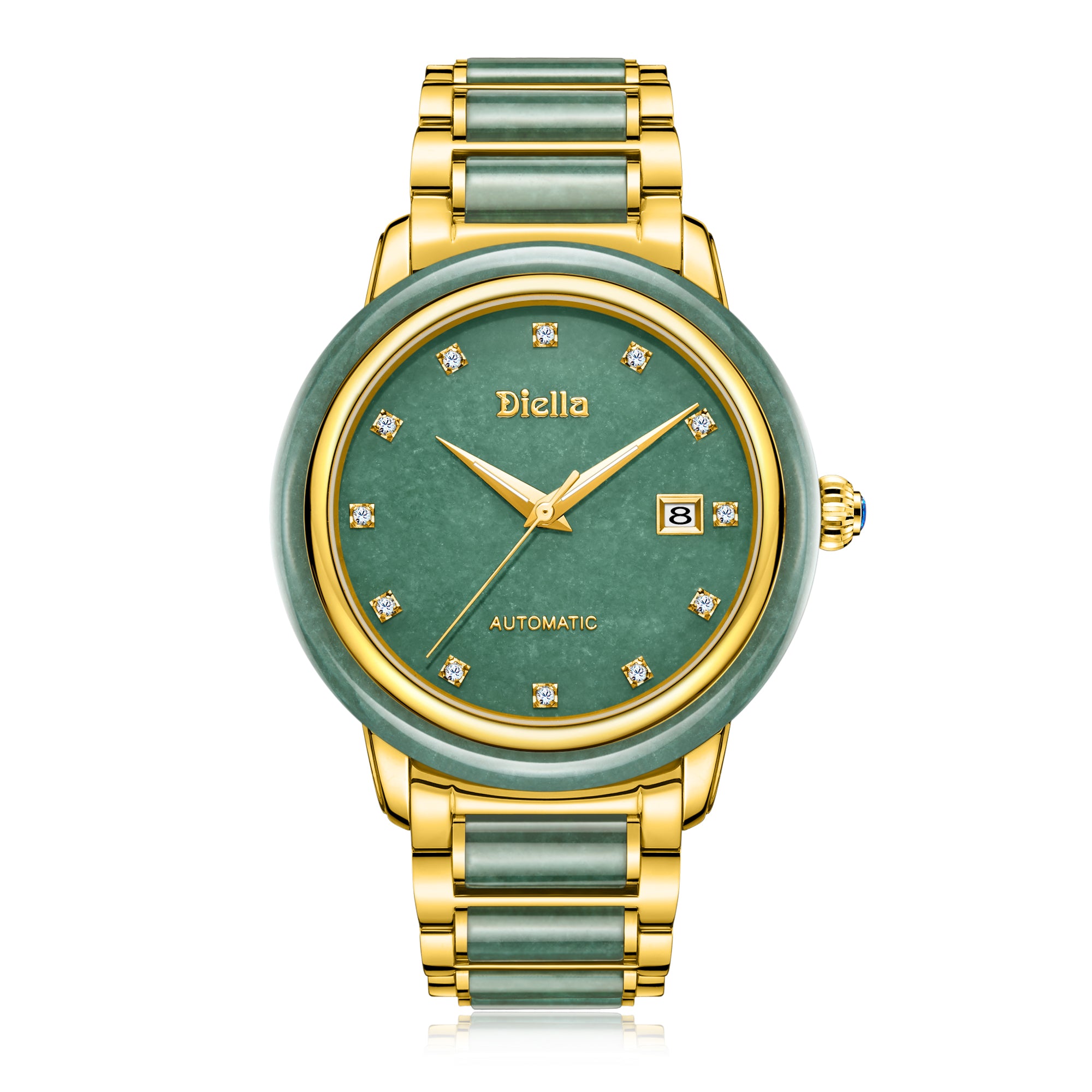 Diella Luxury Jade Automatic Wrist Watches for Men (Model:AD6001G ...